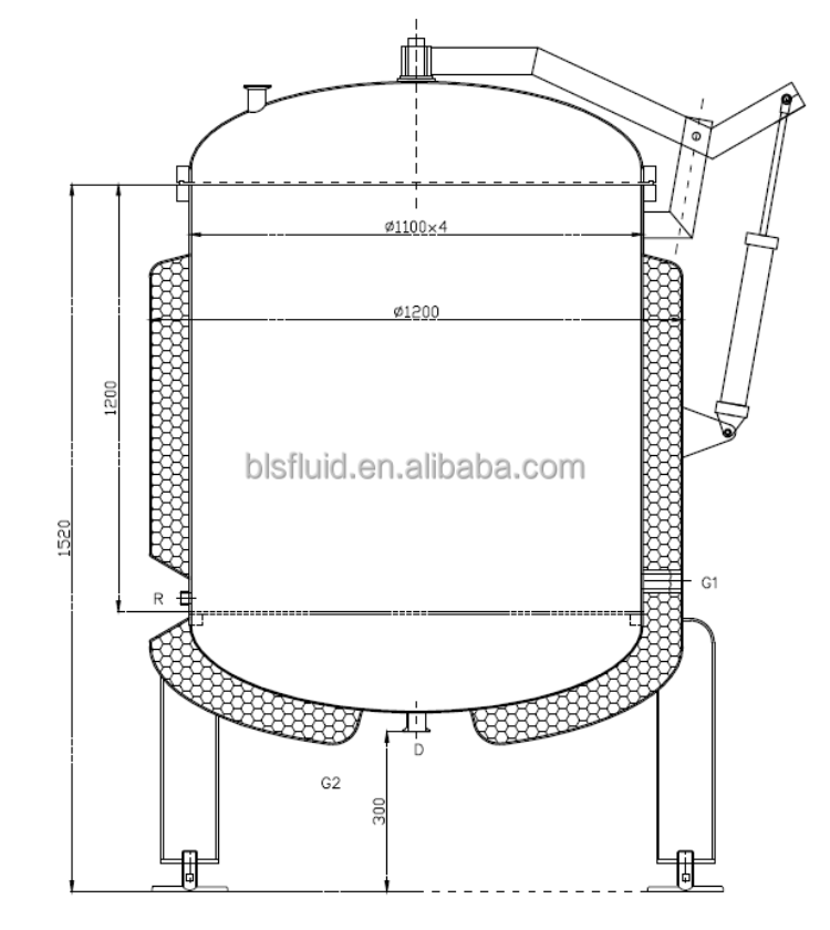 500 Liter Industrial Electric Pressure Cooker Machine Stainless Steel ...