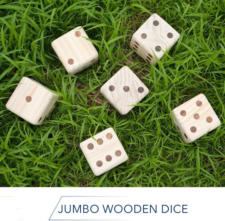 Giant Wooden Dice Yard Dice 6 Pack Set Outdoor Game Wooden Extra Large ...