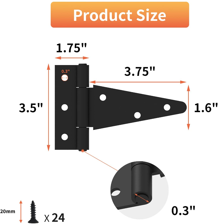 Wholesale Heavy Duty T Hinges Hardware Rustproof Black Gate Shed Door T ...