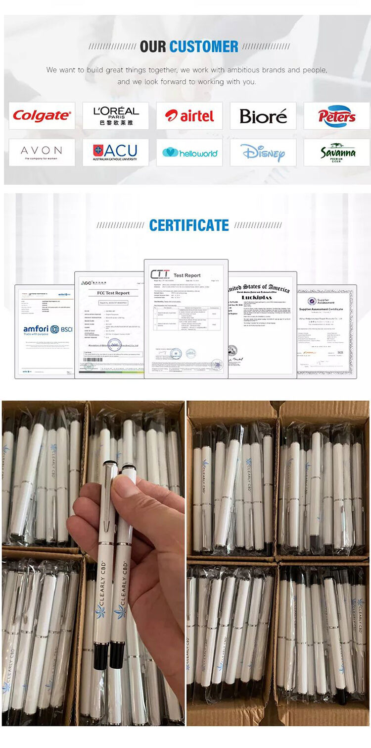 Custom Logo Promotional Plastic Pen Sublimation Blank White Gel Pen ...