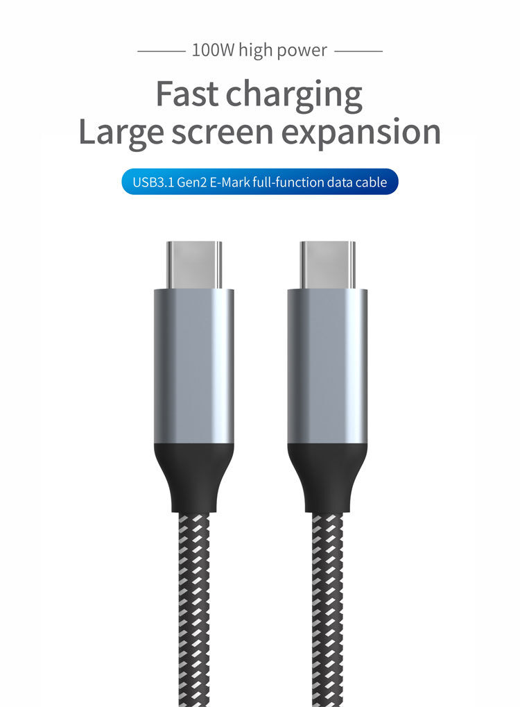 Buy Wholesale China Nylon Braided Usb 3.1 Gen2 Type C E-mark 100w ...