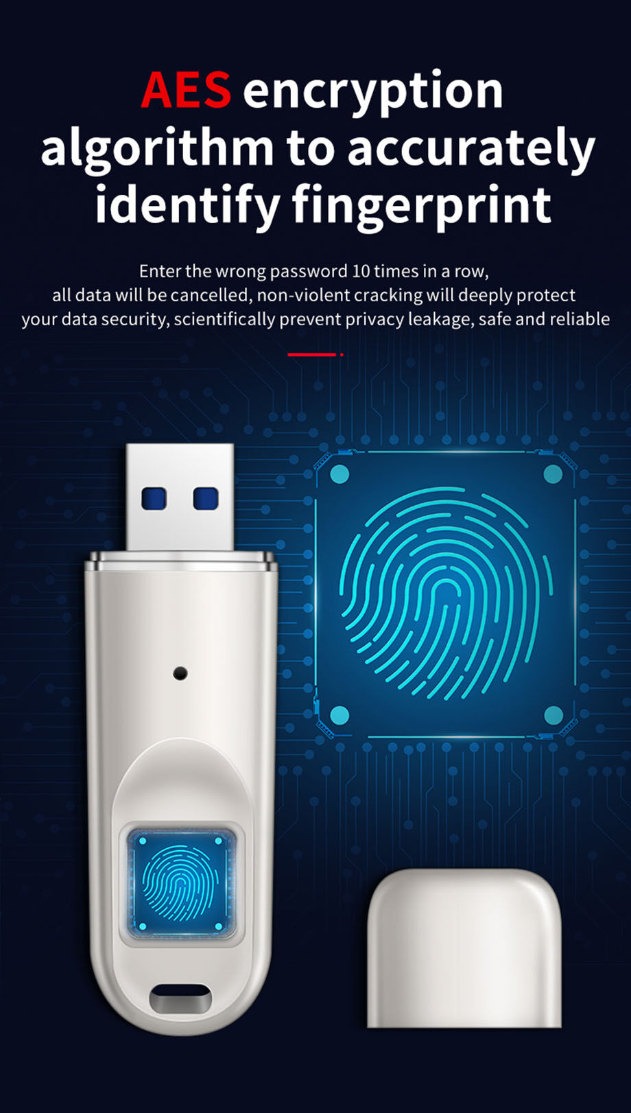 Buy China Wholesale Encrypted Fingerprint Usb Flash Drive Metal Secure ...