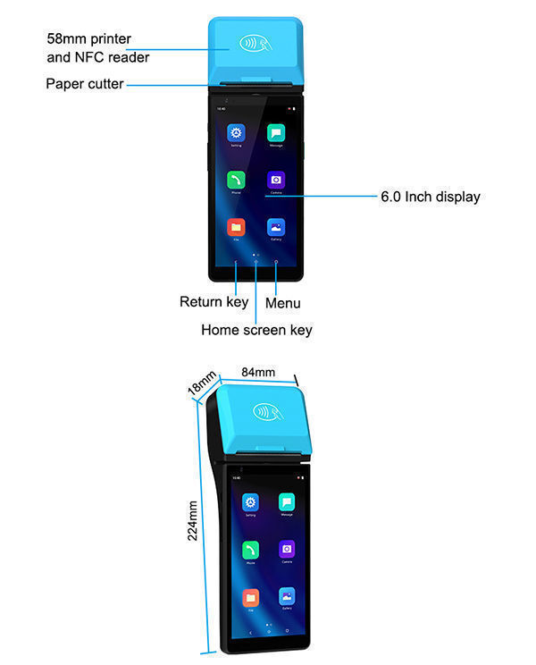 Hcctg 4g Android 11 Pos Terminal Handheld Pos With Printer For Billing ...