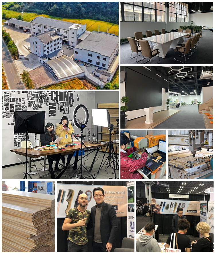 Wholesale Natural Eco-friendly Bamboo Anti-static Wide Tooth Detangling ...