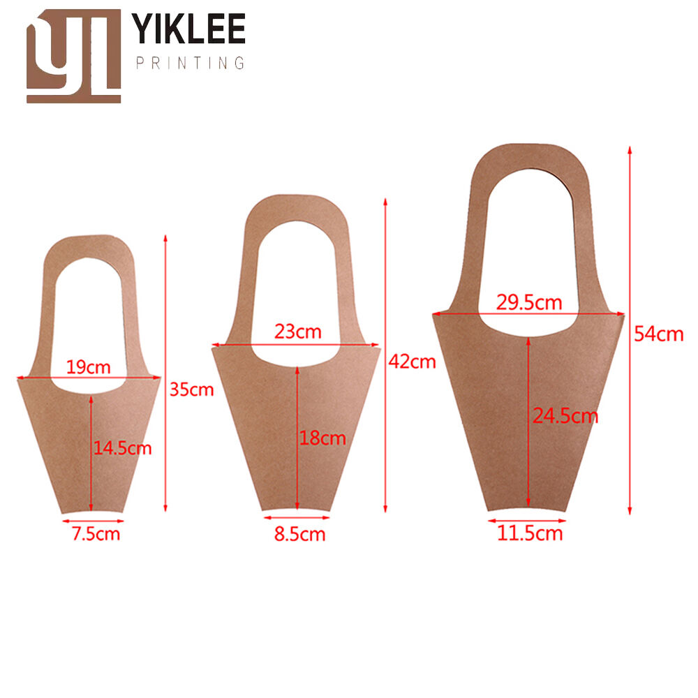 Buy Wholesale China Custom Logo Handle Kraft Paper Flower Bags Flowers ...