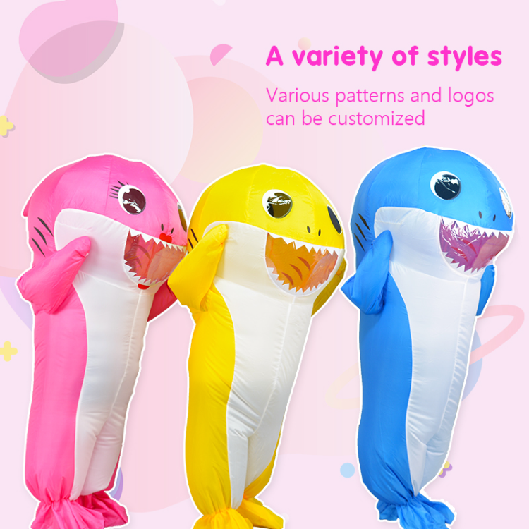 Party Halloween Animals Funny Shark Blue Inflatable Costume Customized ...