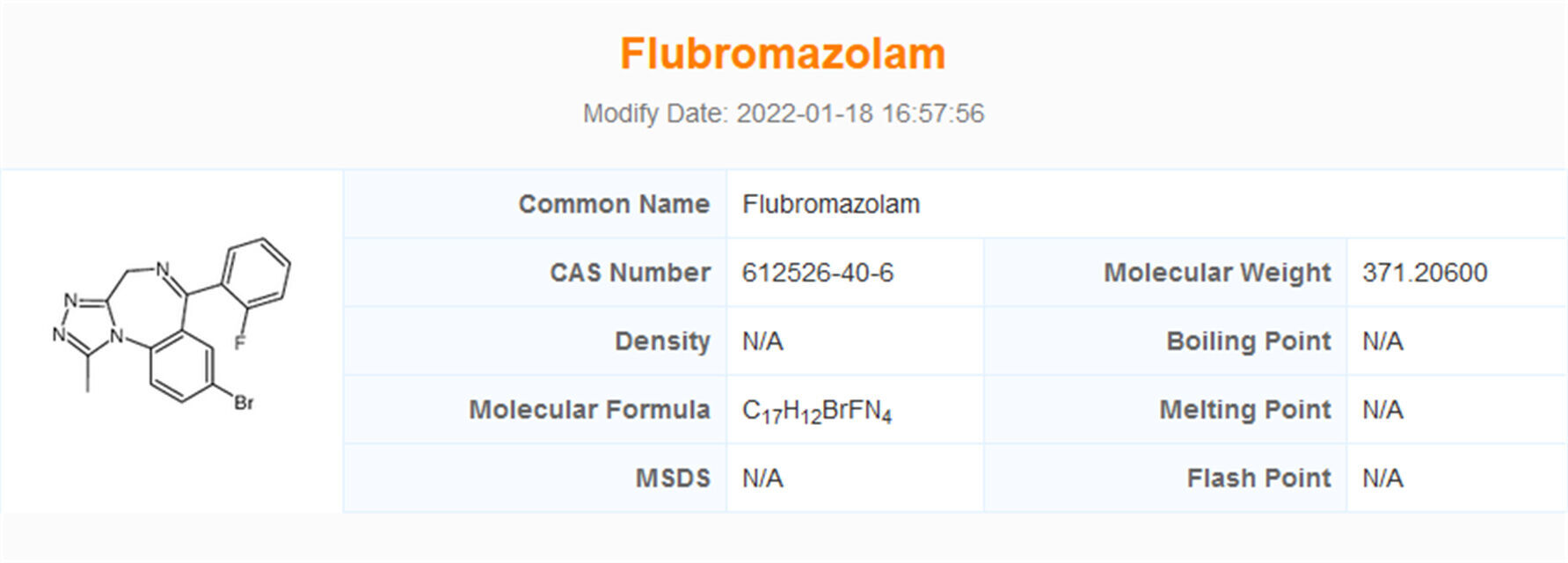 Buy Wholesale China Base Price Flubroma Zolam Cas 612526-40-6 Benzodia ...
