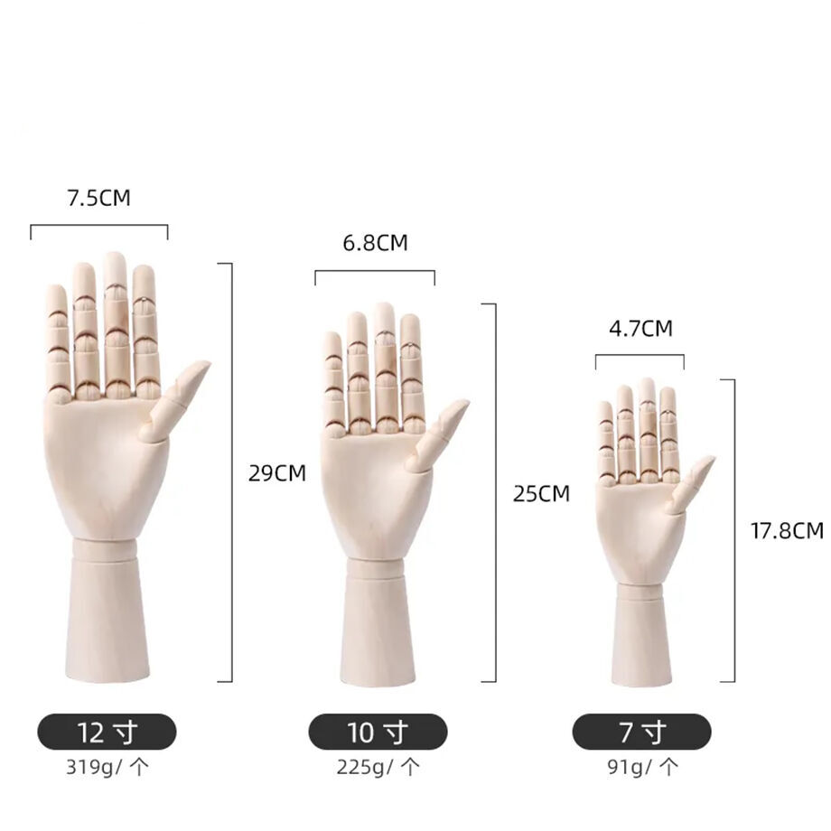 Wooden Hand Poseable 1:1 Articulated Mannequin Hand Moveable Joint ...