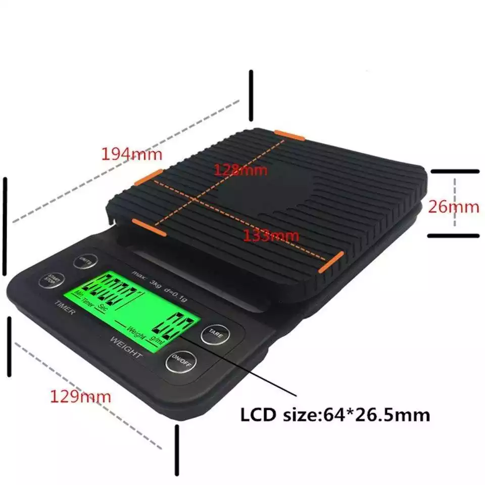 3kg 5kg 0.1g Coffee Weighing Drip Coffee Scale With Timer Digital ...
