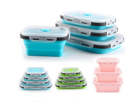 2023 Best Selling 3/4 Pcs Eco Friendly Reusable Silicone Collapsible ...