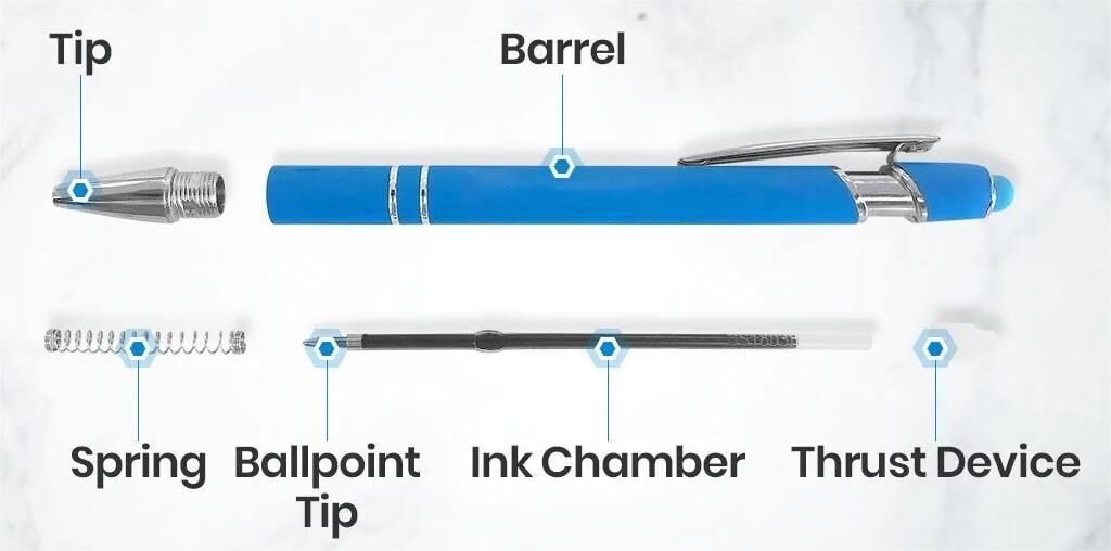 Ballpoint Pens Black Pens Medium Ball Point Smooth Writing Grip Metal ...