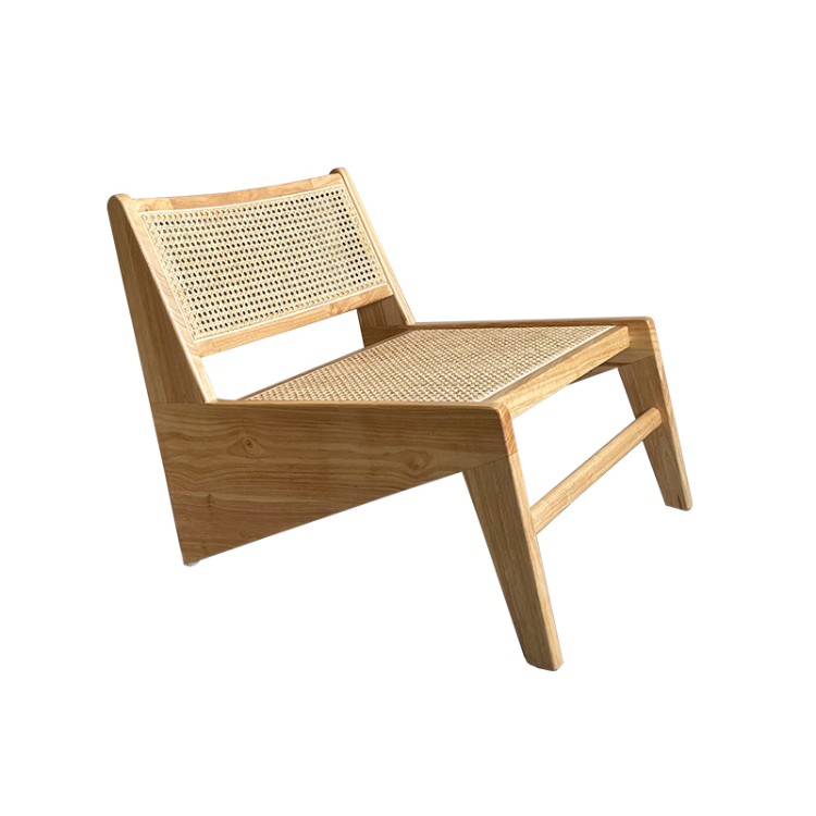Japanese Style Solid Wood Rattan Wicker Single Sofa Chair Retro Outdoor ...