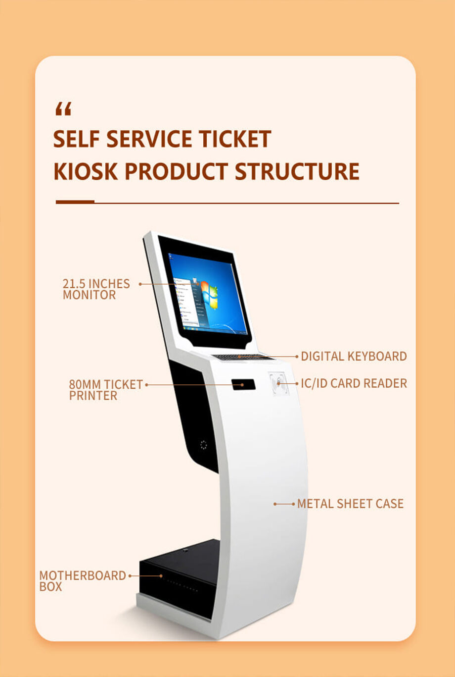 Buy Wholesale China 19\21.5 Inches Self Service Ticket Kiosk With Metal ...