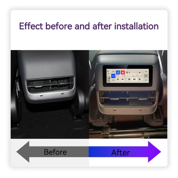 Rear Climate & Media Control Screen For Model 3/model Y Heated Seat Air ...