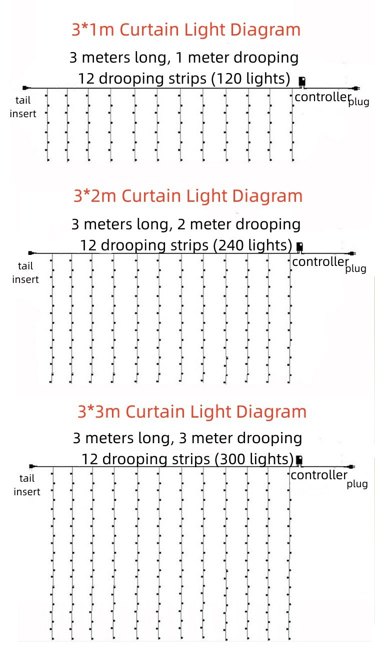 Window String Star Curtain Fairy Lights Led Light Curtain For Stage ...