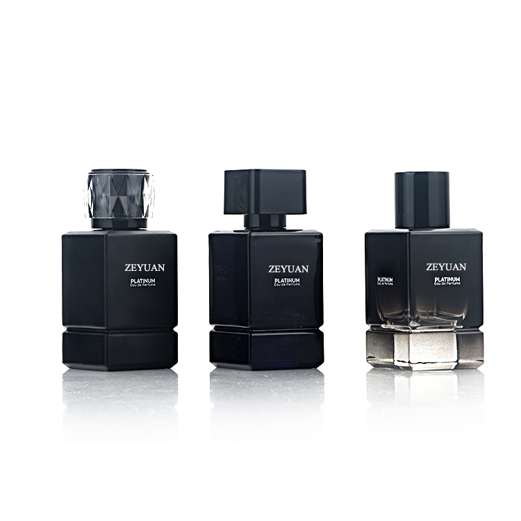 Luxury Customized Matt Black Square Perfume Bottle 50ml Heavy Thick ...