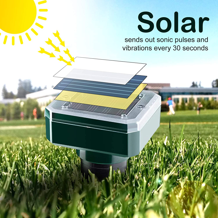 Ultrasonic Pest Control Animal Rodent Solar Powered Mole Repeller For ...