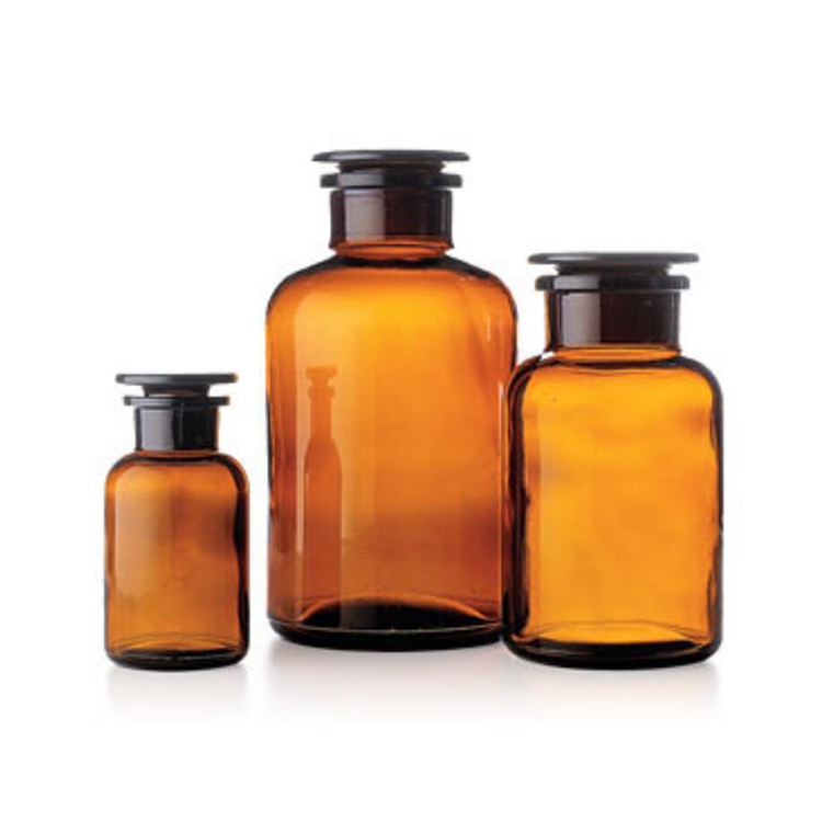 60ml 125ml 250ml Pharmacy Packaging Wide Mouth Amber Glass Reagent ...