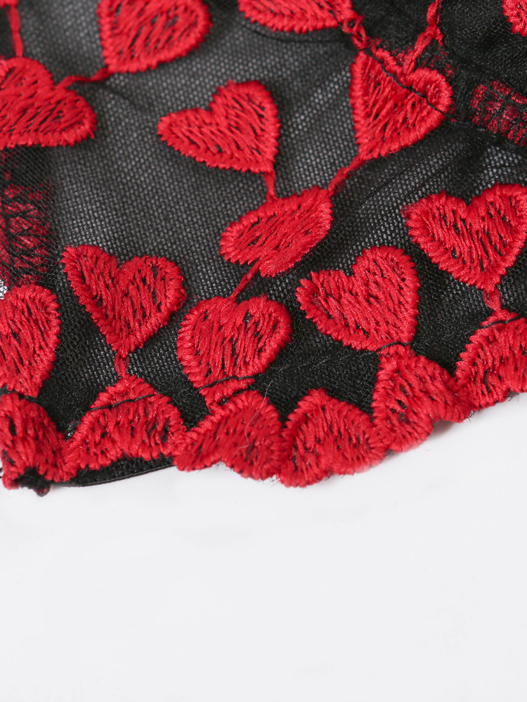 Wholesale Fashion Show Red Sexy Transparent See Through Heart Lace ...