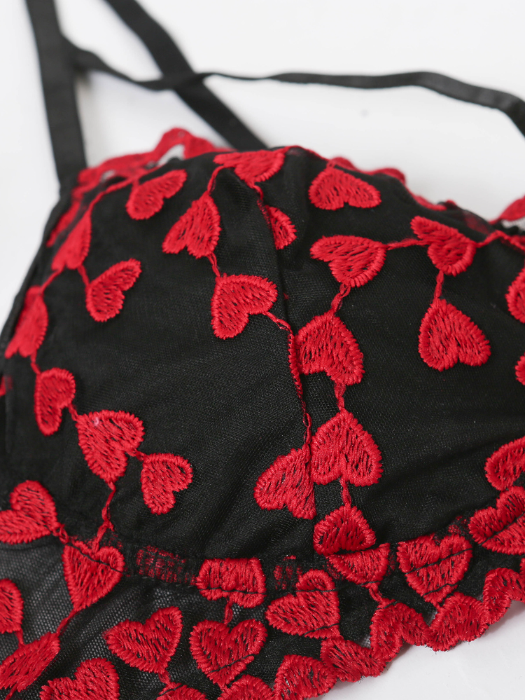 Wholesale Fashion Show Red Sexy Transparent See Through Heart Lace ...