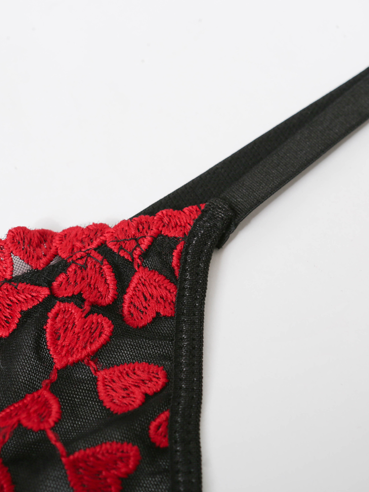 Wholesale Fashion Show Red Sexy Transparent See Through Heart Lace ...