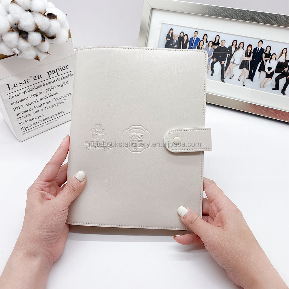 New Design Plain White Cover A5 Notebook Leather Ring Binder Diary $2. ...