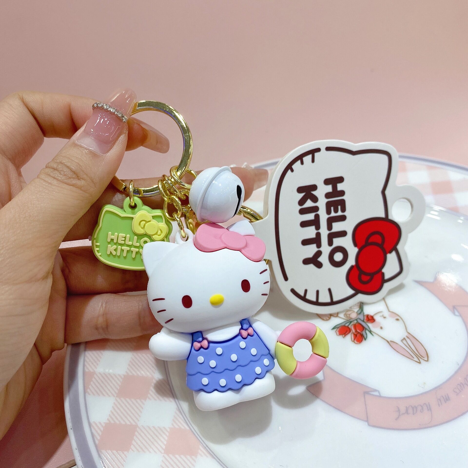 Buy Wholesale China Sanrioed Kawaii Cartoon 3d Hello Kitty Keychain ...