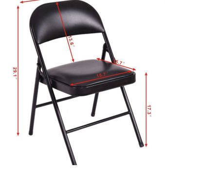 Buy Wholesale China Promotion Black Metal Folding Chair Folding Metal ...
