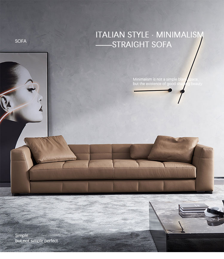 Italian High Quality Modern 4 Seater Leather Sofa Couches Villas Living ...