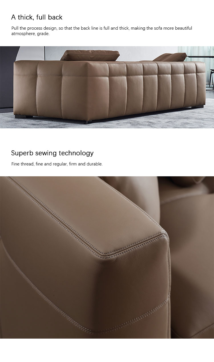 Italian High Quality Modern 4 Seater Leather Sofa Couches Villas Living ...