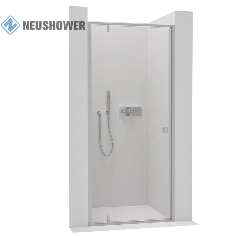Pivot Shower Screen With 8mm Tempered Clear/black Glass - Explore China ...