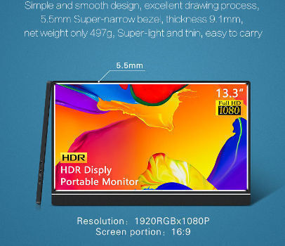 Buy Wholesale China Portable Monitor For Laptop With 13.3 Inch Portable ...