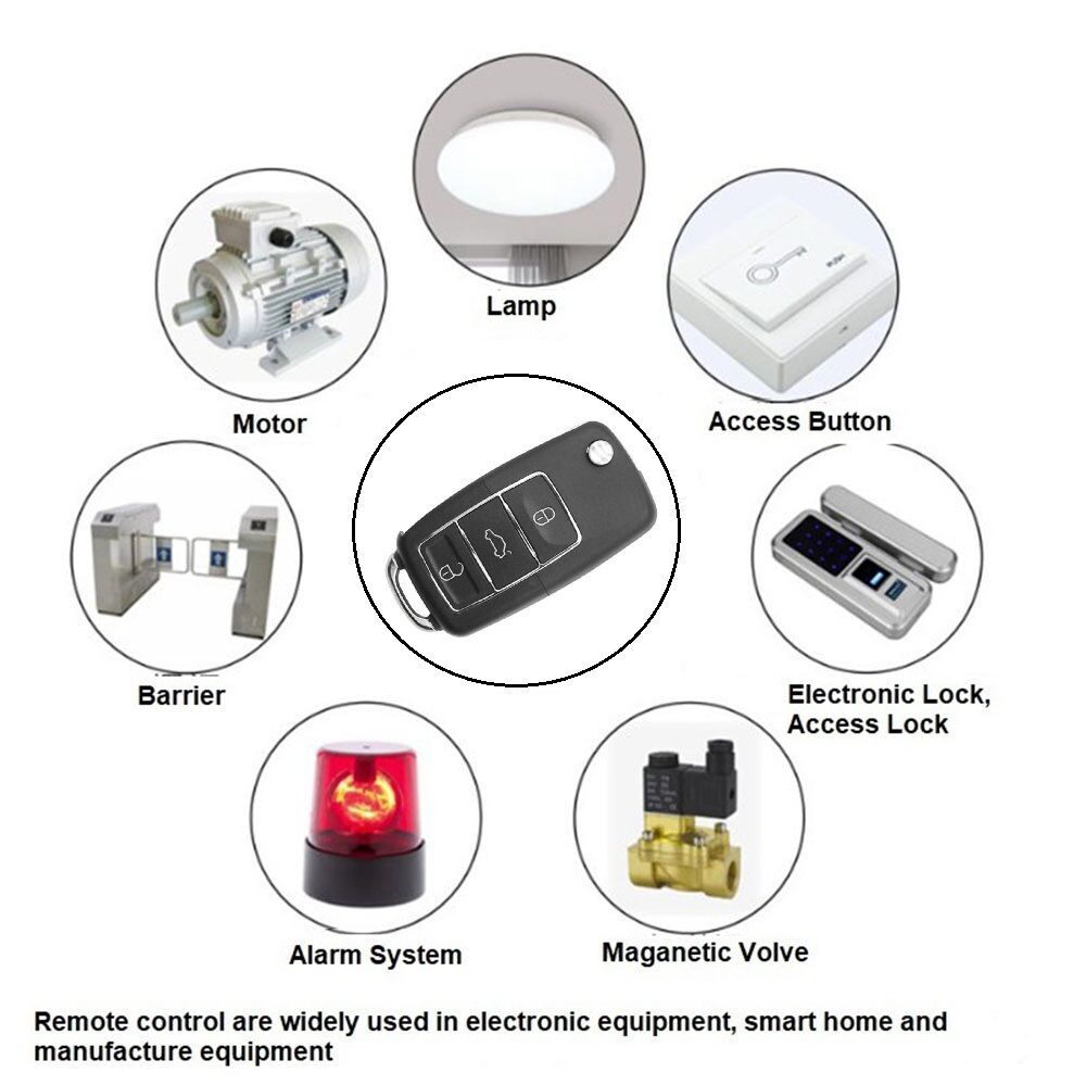 433mhz Wireless Rf Car Remote Duplicators 3-buttons Car Key Fob Super ...