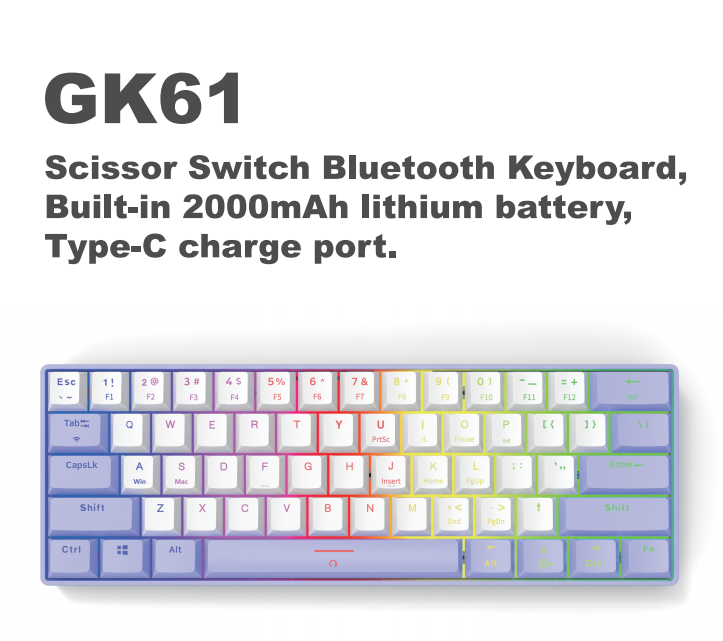 Mini 60% Ultra-compact Membrane Scissor Gaming Keyboard For Gamer ...