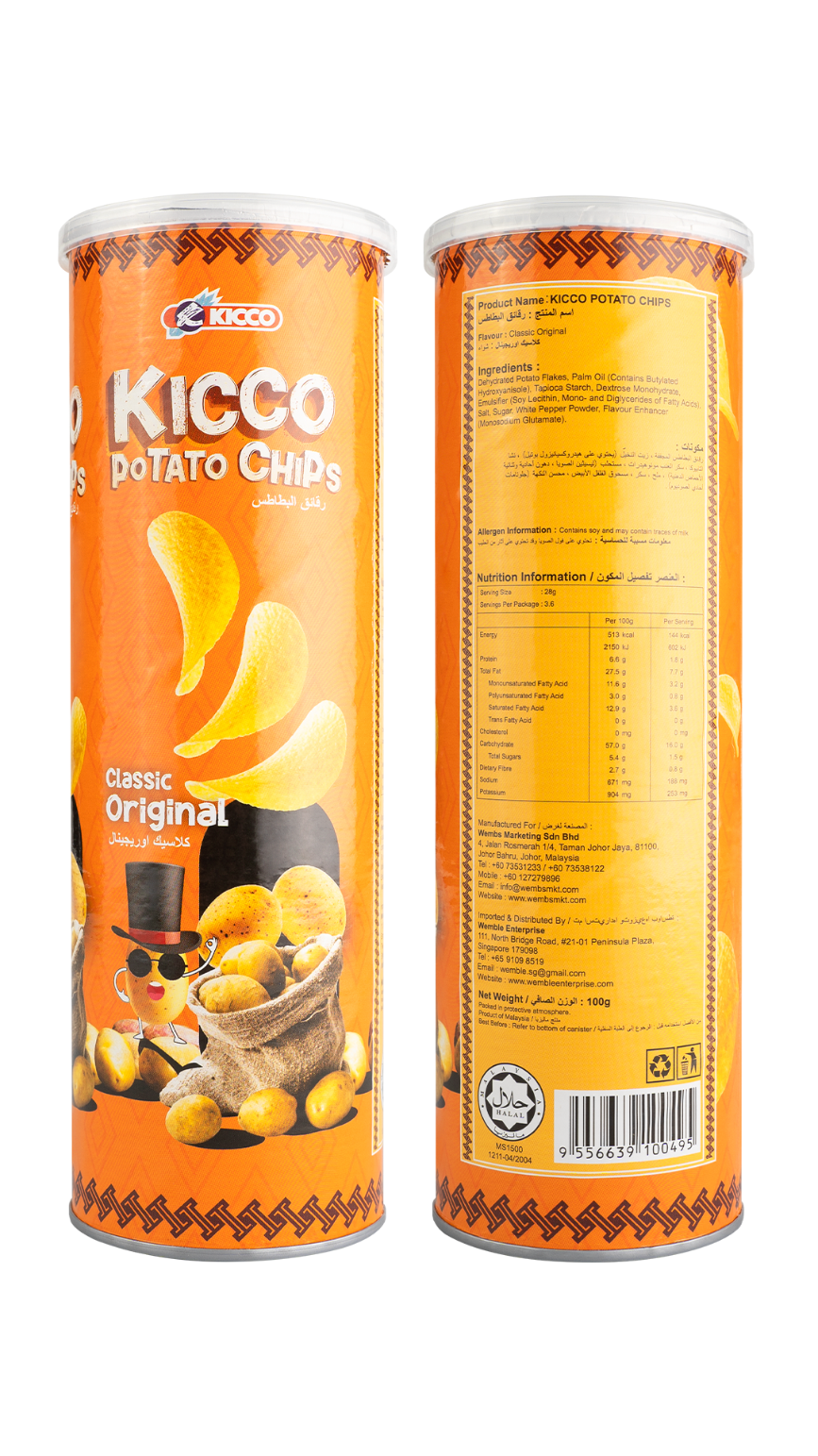 Trendy Kicco Potato Chips Canned Puffed Food Snack Classic Original ...