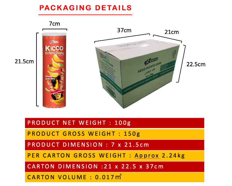 Trendy Kicco Potato Chips Canned Puffed Food Snack Classic Original ...
