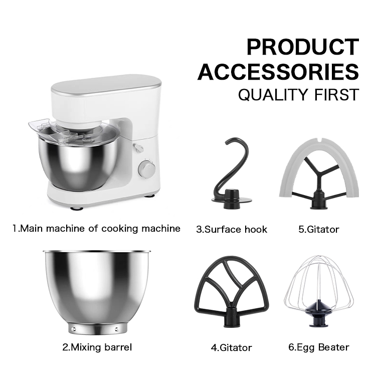6l 1200w Cake Kitchen Classic Stand Mixer With Dough Hook Wire Whip ...