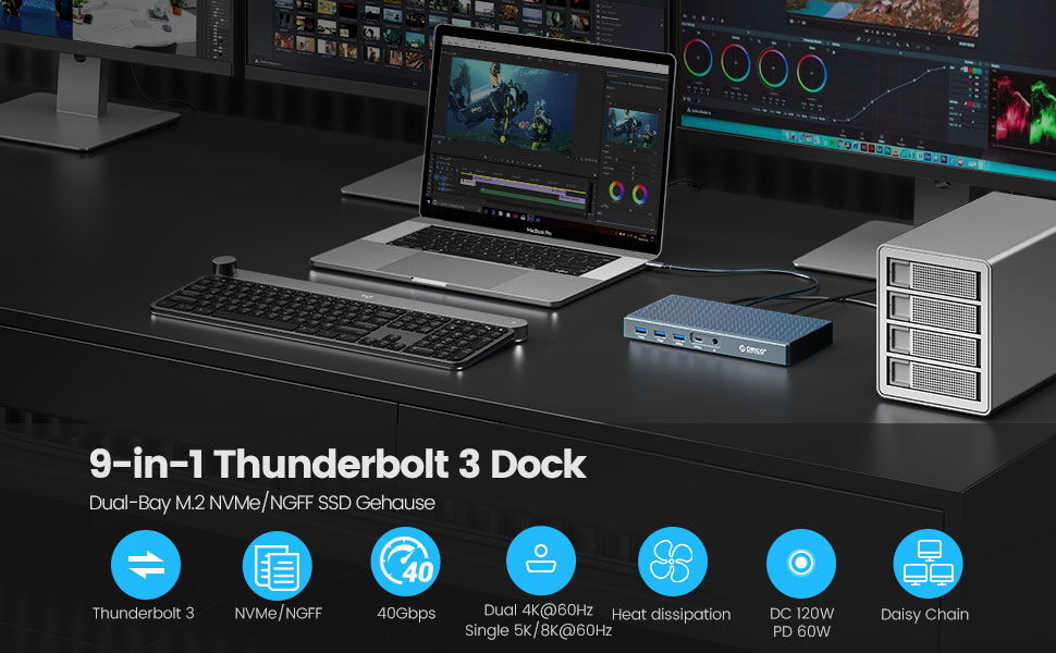 Buy Wholesale China Thunderbolt 3 Dock 9-in-1 Dual M.2 Nvme/ngff ...