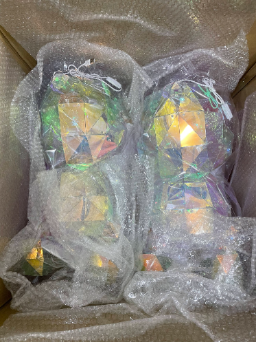 Factory Wholesale Crystal Diamond Colorful Holographic Foil Led Glowing ...