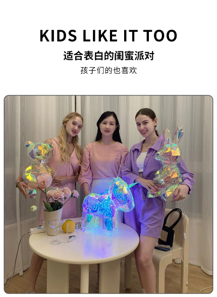 Factory Wholesale Crystal Diamond Colorful Holographic Foil Led Glowing ...