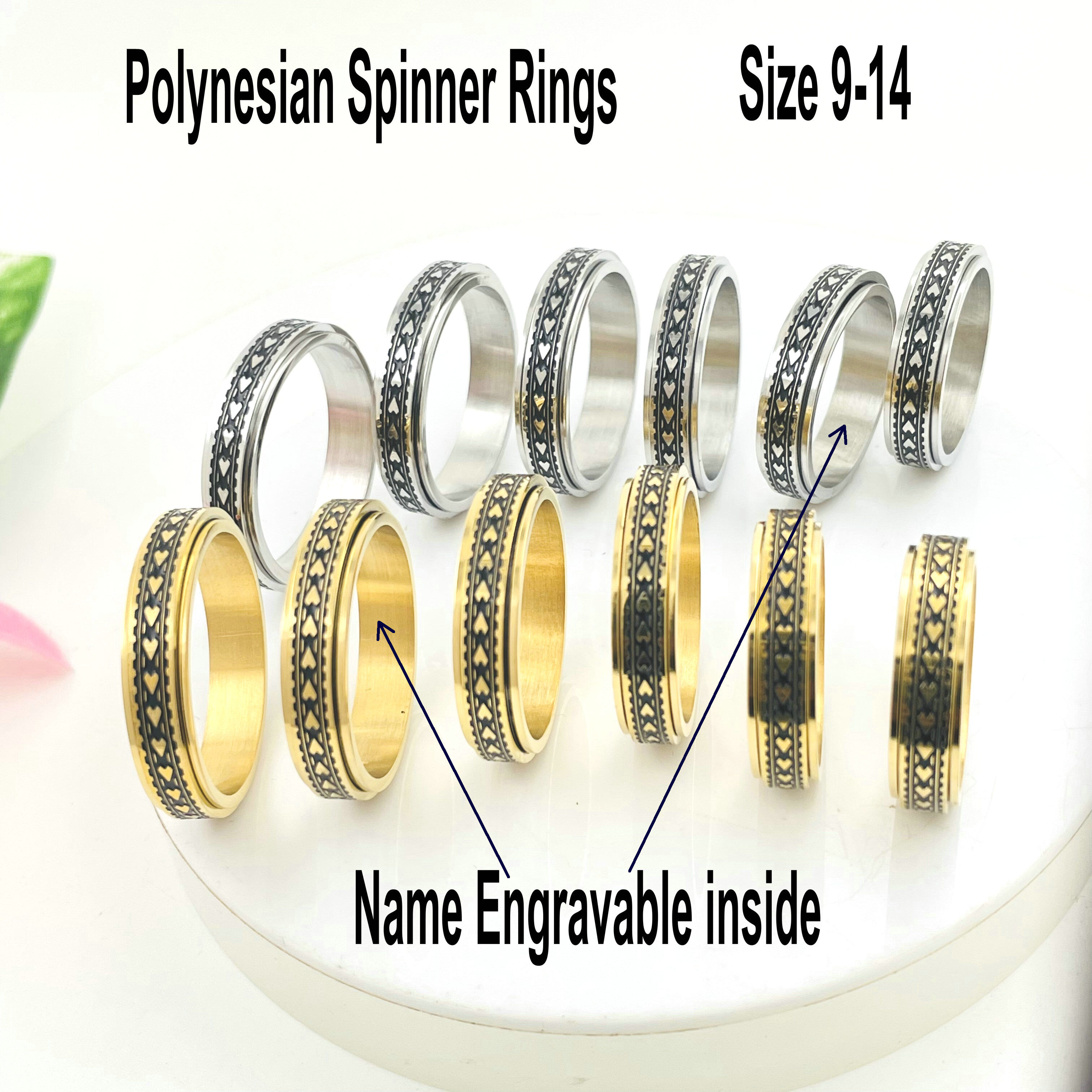 Buy Wholesale China Hawaii Spinner Ring Titanium Stainless Steel Stress ...