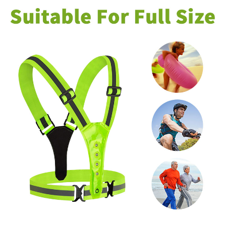 High Visibility Breathable Adjustable Flashing Led Light Reflective ...