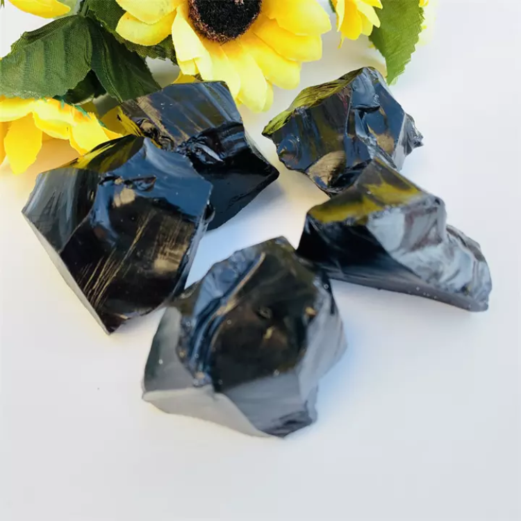 Natural Black Obsidian Raw Stone Obsidian Is A Deep Black Stone That ...