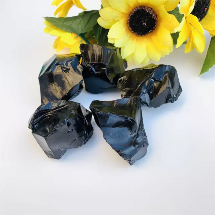 Natural Black Obsidian Raw Stone Obsidian Is A Deep Black Stone That ...