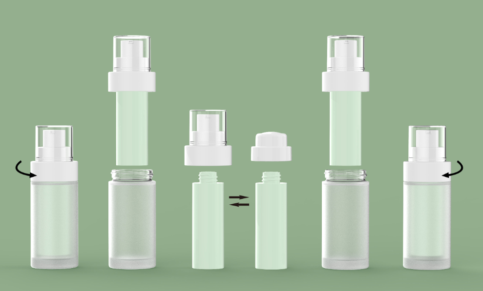 Buy Wholesale China 15ml 30ml 50ml Glass Airless Pump Bottle Refillable ...