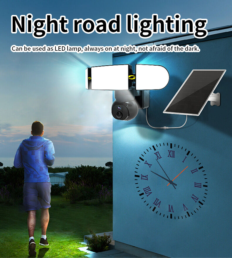 Ubox Solar Garden Light Cctv Camera Pir Motion Tracking With Floodlight ...
