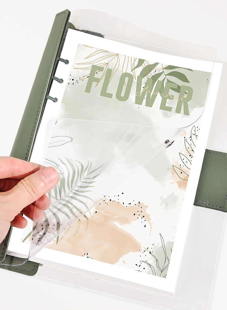 A5 6-ring Loose Leaf Binder Notebook With Transparent Pvc Cover A6 ...