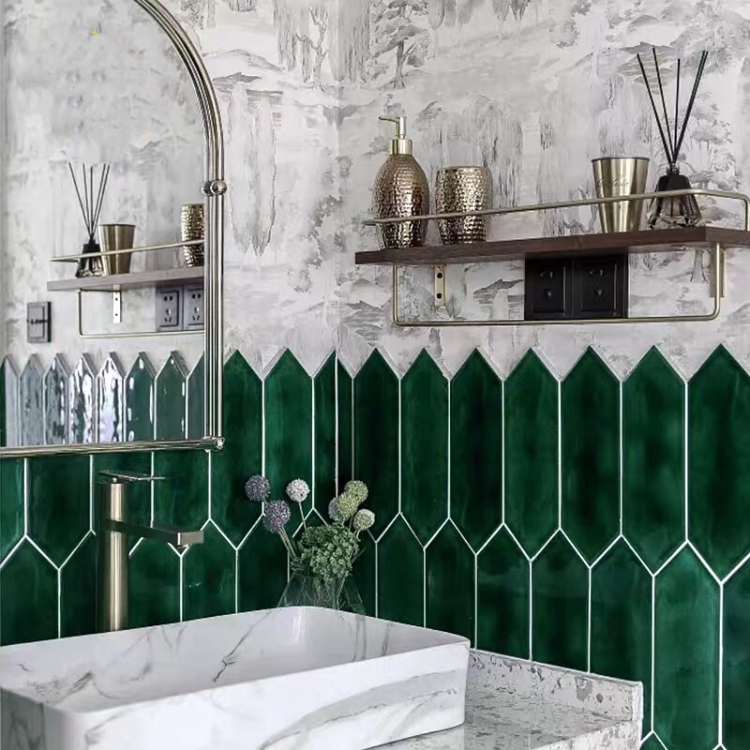 Modern Kitchen Backsplash Bathroom Shower Picket Shape Premium Glazed ...