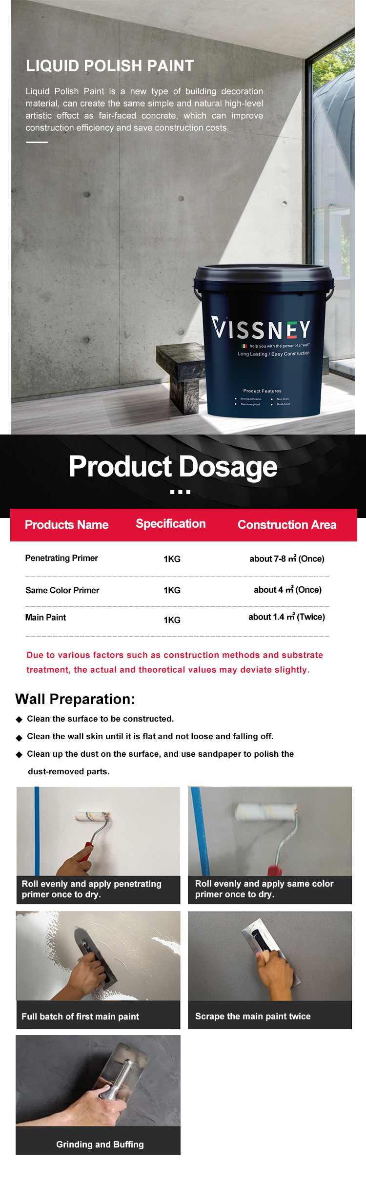 Buy Wholesale China Vissney House Industrial Cement Microcement Resin ...