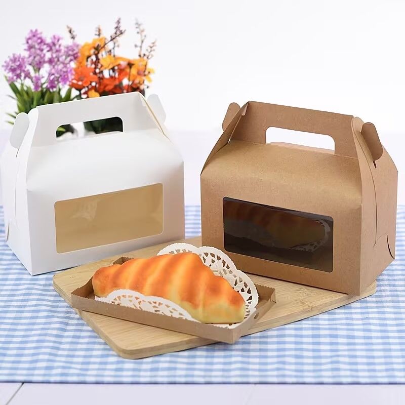 Kraft Cupcake Boxes Clear Window Cake Paper Holders Cake Boards ...